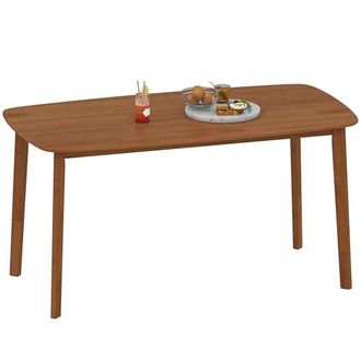 HOMCOM Esstisch 150 x 80 cm K&uuml;chentisch f&uuml;r 6 Personen Esszimmertisch im Landhaus-Stil Holztisch f&uuml;r K&uuml;che, Esszimmer und Wohnzimmer Hellbraun