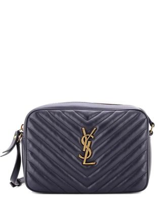 Saint Laurent petit sac &agrave; bandouli&egrave;re Lou Camera Bag Matelass&eacute; Chevron en cuir - Bleu