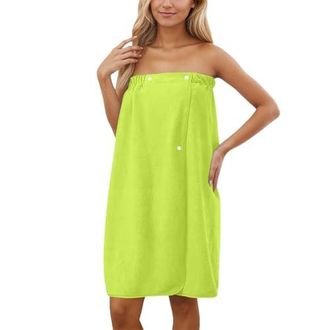 Generico Kilt de Sauna pour femme en coton doux avec bouton Peignoir absorbant r&eacute;glable sur 3 niveaux avec poches Serviette de sauna pour douche, plage, piscin