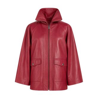 Liviana Conti Veste en cuir - Femme - Vestes - Rouge - Taille: 40 FR