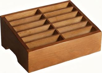 Generic Handyhalter for Den Klassenraum, 60-Raster-Telefonaufbewahrungsbox, Keine Installation Erforderlich, Geeignet for Schulen und Privathaushalte(Brown,12