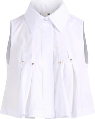 Elisabetta Franchi Femme, Blouses et Chemises, Blanc, Taille: 40 FR Camicia