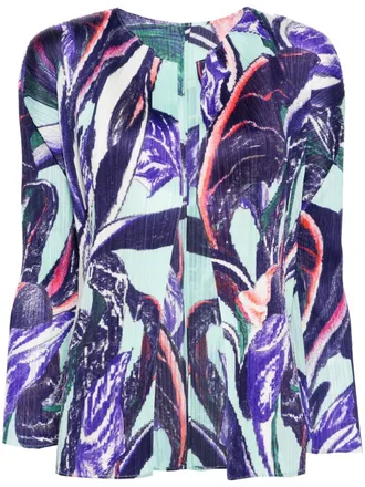 Pleats Please Issey Miyake Jacke mit grafischem Print - Violett