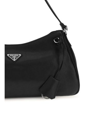 Prada Womens Shoulder Bag Aim&eacute;e Black Leather Calf