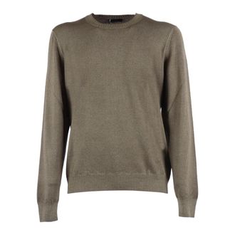 Fay Girocollo Tinto Capo F.12 - - Knitwear - Herren - Gr&uuml;n - M