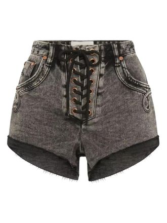 One Teaspoon short &agrave; d&eacute;tail de la&ccedil;age - Gris