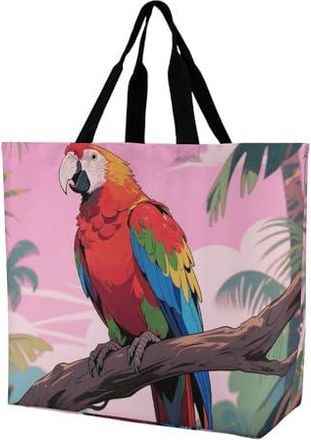 Generic Perroquet Rainbow Sac Courses Grand Sacs De Courses Imperm&eacute;able Sac A Main Femme Pour Plage Quotidienne Voyage