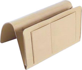 Angoily Filz Aufbewahrungstasche f&uuml;r Bett H&auml;ngender Organizer mit Rutschfester R&uuml;ckseite Doppelte Taschen f&uuml;r Handy und Fernbedienung Vielseitig f&uuml;r Hochbett 