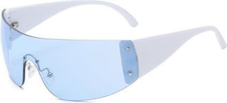 Generic Lunettes De Soleil Tendance Hommes Et Femmes Grand Cadre Lunettes De Soleil De F&ecirc;te De Vacances(Blue)