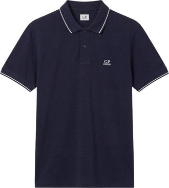 C.P. Company C.p. Company, Homme, Tops, Bleu, Taille: 2XL Polo Tacting Piqu&eacute;