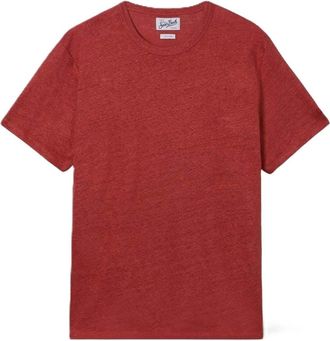 MC2 Saint Barth Homme, Tops, Rouge, Taille: L Ecstasea N Linen Tshirt