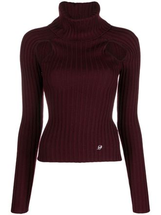 Blumarine pull c&ocirc;tel&eacute; &agrave; d&eacute;tails de d&eacute;coupes - Rouge