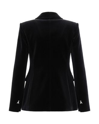 Patrizia Pepe Stretch Velvet Blazer - Black