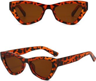 Generic Lunettes de soleil tendance et élégantes pour femmes, lunettes de soleil en forme doeil de chat, protection UV400 pour femmes, léopard 2026