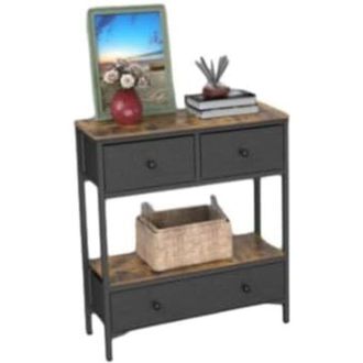 Costway Table console, table dentr&eacute;e avec 3 tiroirs et compartiment de rangement ouvert, table basse pour salon, couloir et entr&eacute;e, hall dentr&eacute;e