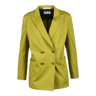 Saulina Milano Figurbetonte Jacke mit zweireihiger Knopfleiste - - Jackets - Damen - Gr&uuml;n - M