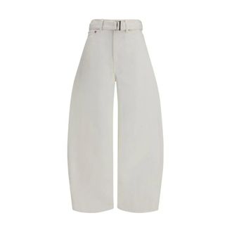 sacai Femme, Jeans, Blanc, Taille: 40 FR Jean en denim de coton