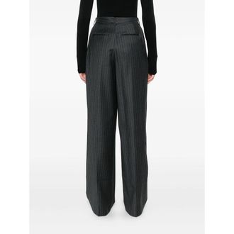 Aya Muse Pinstripe Pleated Trousers - Gray