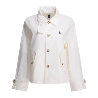 Polo Ralph Lauren Femme, Vestes, Blanc, Taille: 38 FR Veste Double en Coton