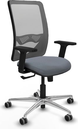 Piqueras y Crespo Schreibtischstuhl aus grauem Netzgewebe mit 2D-Armen, h&ouml;henverstellbare Lendenwirbelst&uuml;tze, ausgestattet mit 3 Positionen und Schneideschaum, Grau/Gra