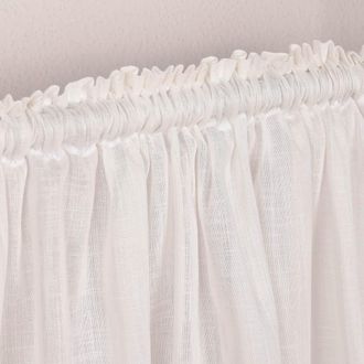 Sch&ouml;ner Leben Bio Gardine halbtransparenter Vorhangschal aus Bio Baumwolle Leinenstruktur wollwei&szlig; 140x245cm