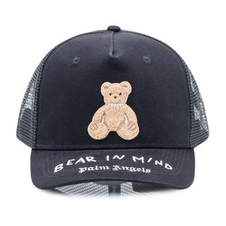 Palm Angels Homme, Accessoires, Noir, Taille: ONE Size Bear In Mind Trucker Cap