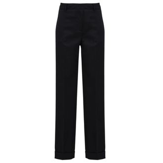 Douuod Weite Satinhose - - Trousers - Damen - Blau - L