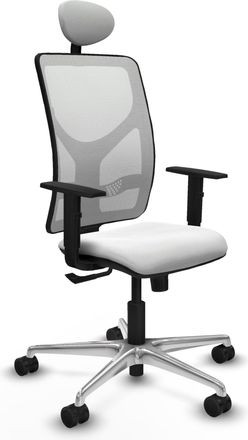 Piqueras y Crespo B&uuml;rostuhl, wei&szlig;, mit 1D-Armlehnen, h&ouml;henverstellbare Lendenwirbelst&uuml;tze und festes Kopfteil, ausgestattet mit 3 Positionen und Schneideschaum, Wei&szlig;/We