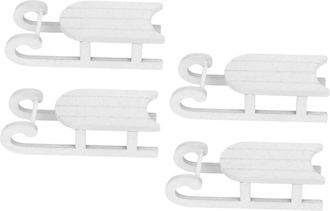 Artibetter 4 St&uuml;ck Wei&szlig;e Weihnachtsschlitten Dekoration aus Holz Filigrane Weihnachtsdeko f&uuml;r Zuhause und Festtage