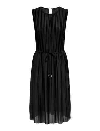 Only Damen Onlelema S/L Plisse Dress Box JRS Jerseykleid, Schwarz, M EU