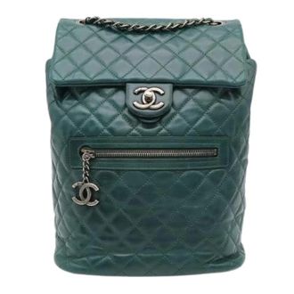 Chanel Pre-owned Vintage Leather Backpack - - Pre-owned - Damen - Gr&uuml;n - ONE SIZE