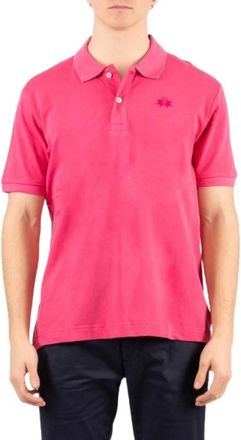 La Martina Homme, Tops, Rose, Taille: L Polo &agrave; Manches Courtes Coupe Classique