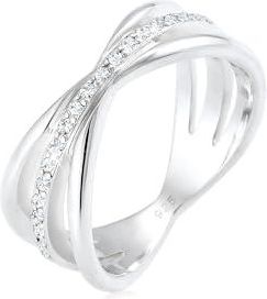 Elli PREMIUM Bague Enroulant Blogueur Cristaux 925 Argent