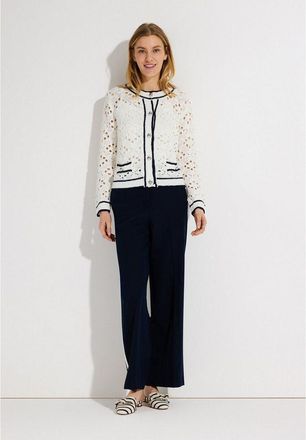 More & More Strickjacke feminine Lochmuster-Strickjacke