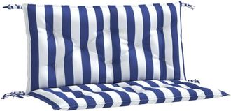 vidaXL Gartenbank-Auflagen 2 Stk. Blau&Wei&szlig; Gestreift 100x50x7cm Stoff Vidaxl