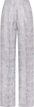 Seventy Femme, Pantalons, Bleu, Taille: 38 FR Pantalon en organza brod&eacute;