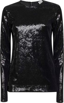 Toteme haut brod&eacute; de sequins &agrave; col rond - Noir