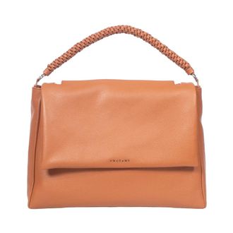 Orciani Leder-Schultertasche mit Scooby-Griff - - Bags - Damen - Braun - ONE SIZE