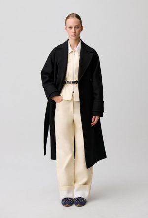 Claudie Pierlot Manteau mi-long laine m&eacute;lang&eacute;e