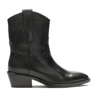 Kazar Schwarze Leder-Cowboystiefel mit Slip-On-Obermaterial - - Shoes - Damen - Schwarzk - 36 EU