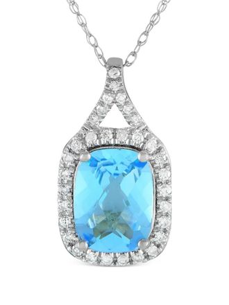 Luxury Bazaar collier en or blanc 14ct serti de diamant et de topaze - Argent