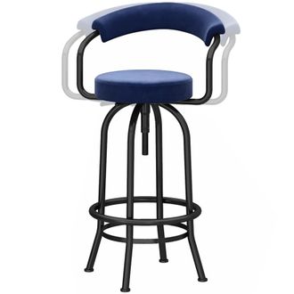 Generic Drehbarer Barhocker aus Samt mit R&uuml;ckenlehne, gepolsterter Barstuhl, um 360&deg; drehbare Barhocker in Tresenh&ouml;he f&uuml;r K&uuml;chentheke, Hausbar, Esszimmer