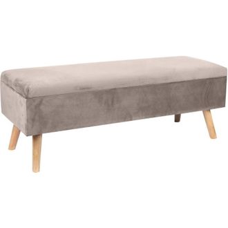 Relaxdays Banc Relaxdays en velours, rangement, H x L x P : 40 x 110 x 40 cm, pieds en bois, banc coffre rembourré pour chambre