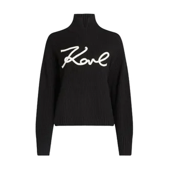 Karl Lagerfeld Soutache Signature Grobstrickpullover - - Knitwear - Damen - Schwarzk - L