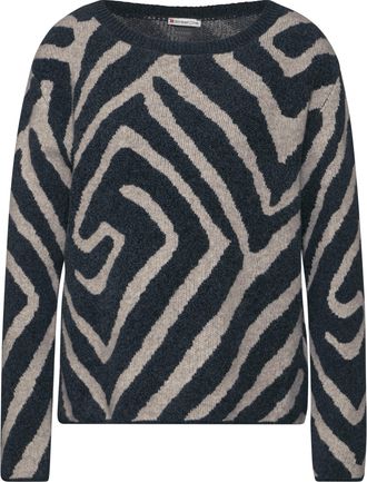 Street One Damen A303102 Jaquard-Pullover, Cool Vintage Green, 44 EU