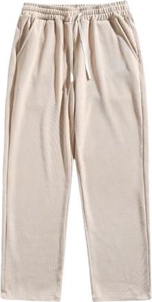 Generic Pantalon décontracté pour homme en velours côtelé avec cordon de serrage - Coupe ample - Taille élastique - Jambes droites - Pantalon de sport léger -