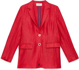 Maliparmi Maliparmi, Femme, Vestes, Rouge, Taille: 38 FR Veste Jacquard en Lin