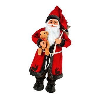 Cabilock Weihnachtsmann Mit B&auml;r Dekoration Rot Weihnachten Ornament Party Tischdeko Aus Kunststoff Und Polyester F&uuml;r Zuhause Oder B&uuml;ro