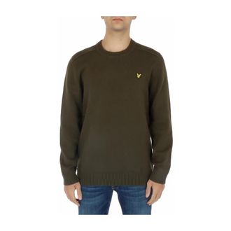 Lyle & Scott Gr&uuml;ner Pullover Muster Lange &Auml;rmel Runder Ausschnitt - - Knitwear - Herren - Gr&uuml;n - XL