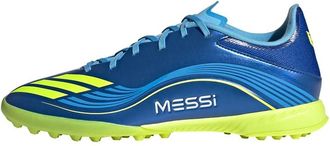 adidas Unisex F50 Messi League TF Fu&szlig;ballschuh Royal Blue/Solar Yellow/Semi Blue Burst 42